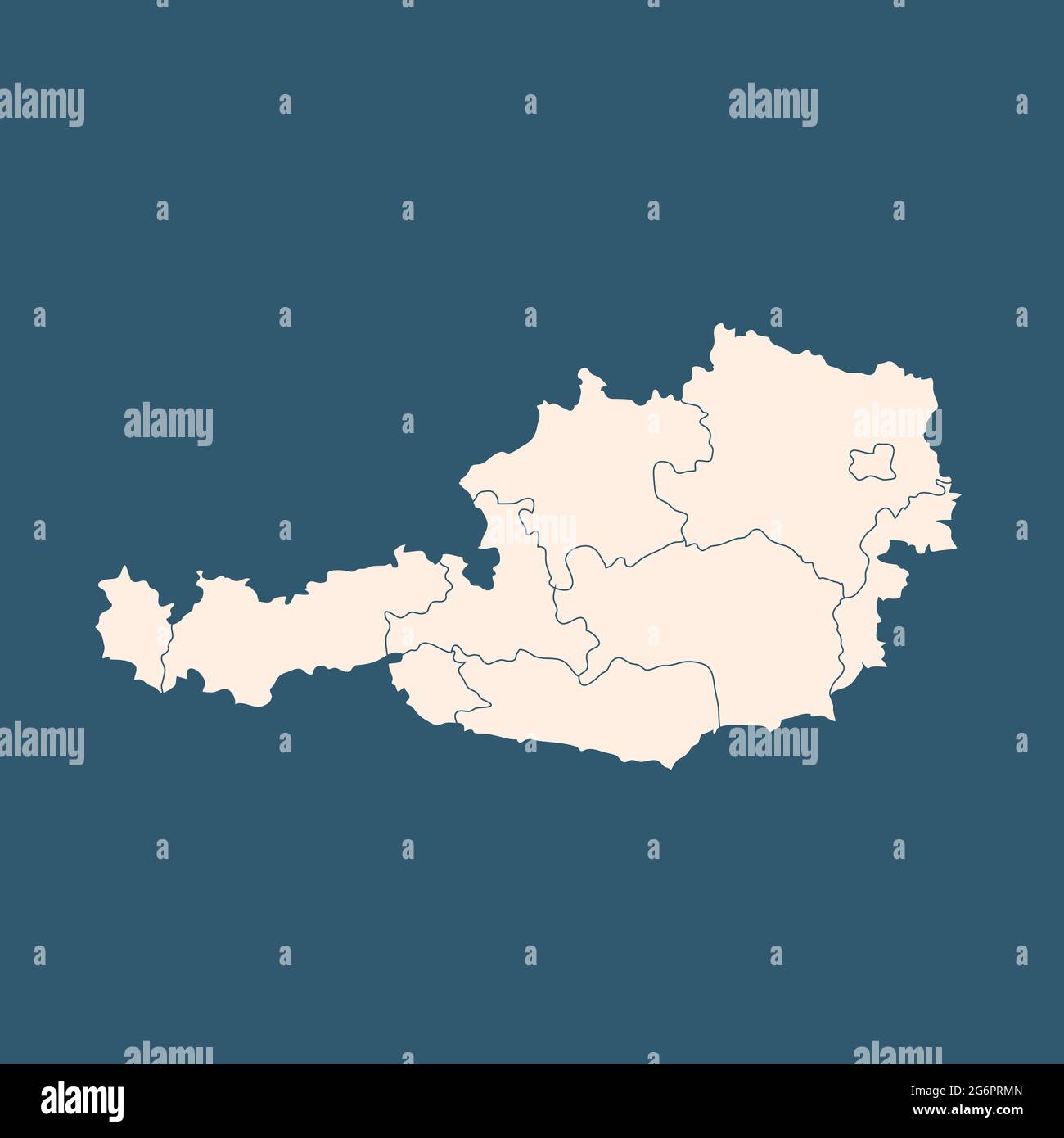 Simple map of Austria vector drawing. outline Stock Vector Image & Art ...