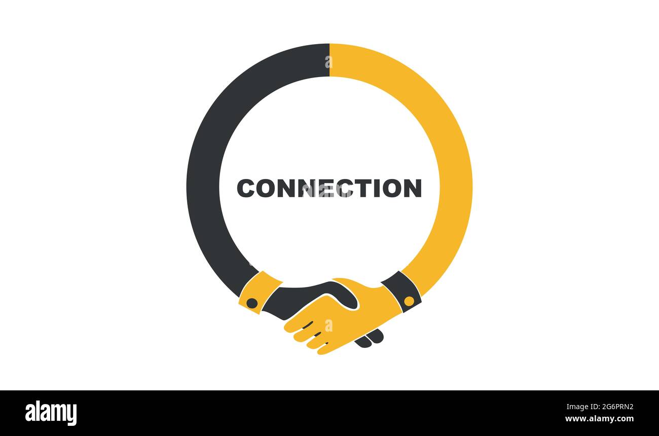 Handshake illustration with connection text on it. Stock vector Stock ...