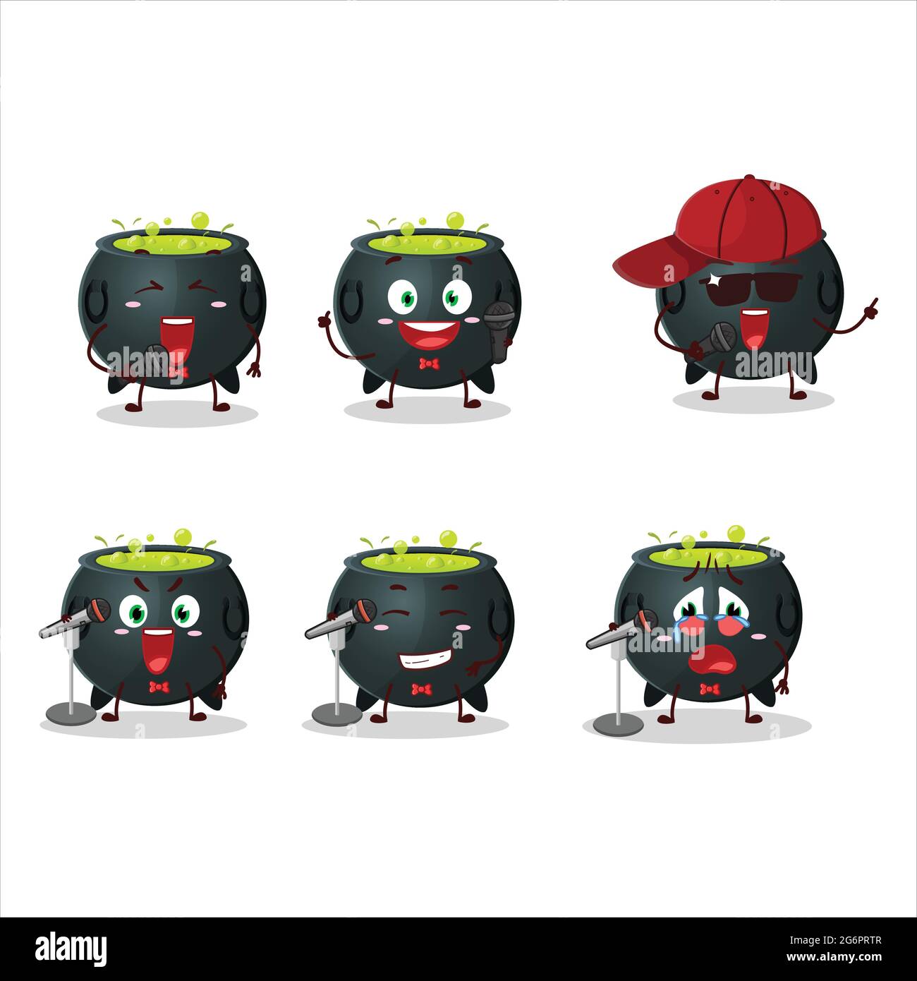 A Cute Cartoon design concept of witch cauldron singing a famous song ...