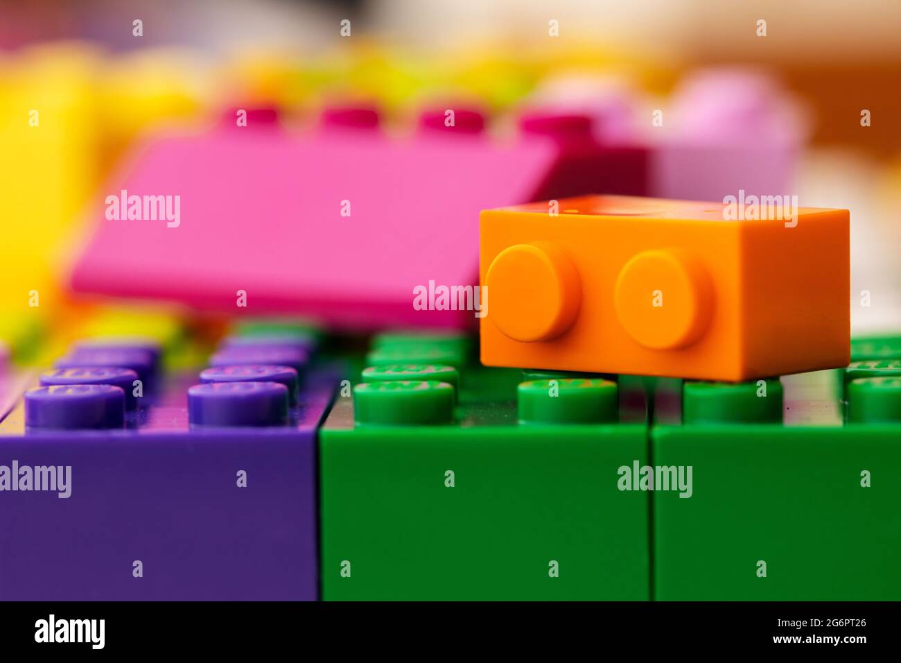 Details of children's plastic building kit close up Stock Photo - Alamy