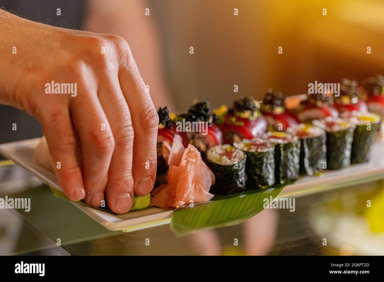 Japanese sushi in restaurant hi-res stock photography and images - Alamy