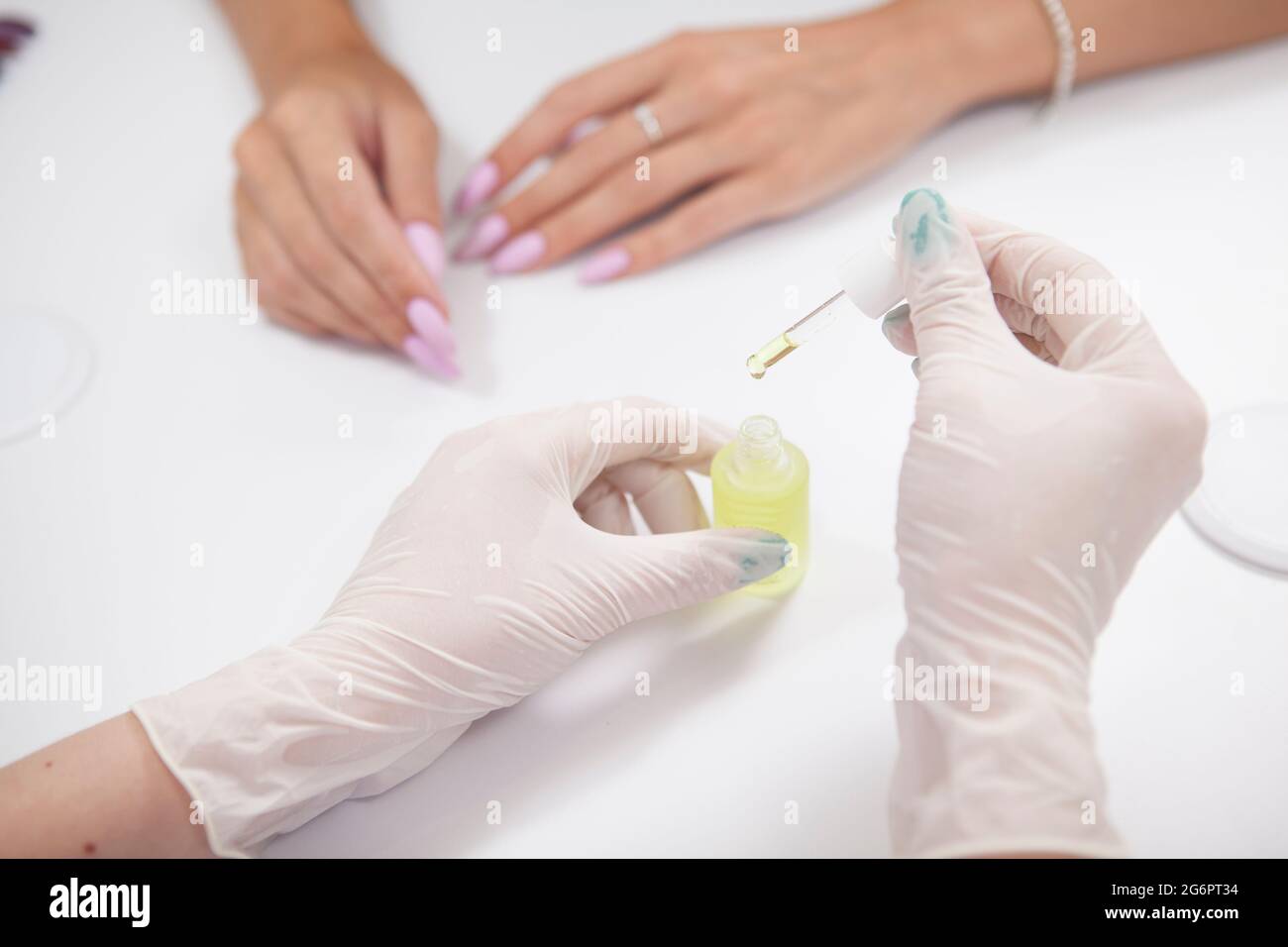Close up nail technician using hi-res stock photography and images - Alamy