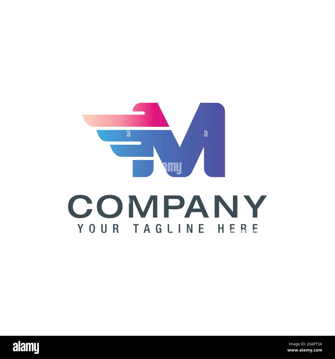 M Letter Wings Logo Design Icon. Flying Wing Letter Logo with Creative ...