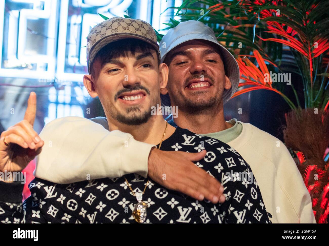 Berlin, Germany. 08th July, 2021. German rapper Capital Bra stands at ...