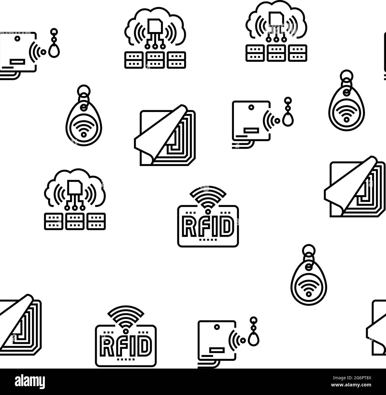 Rfid Chip Technology Vector Seamless Pattern Stock Vector Image & Art ...