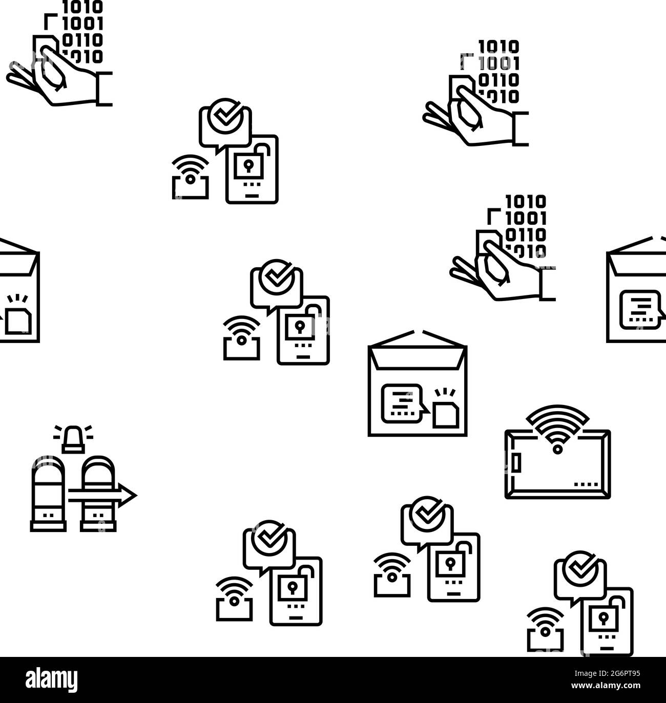 Rfid Chip Technology Vector Seamless Pattern Stock Vector Image & Art ...