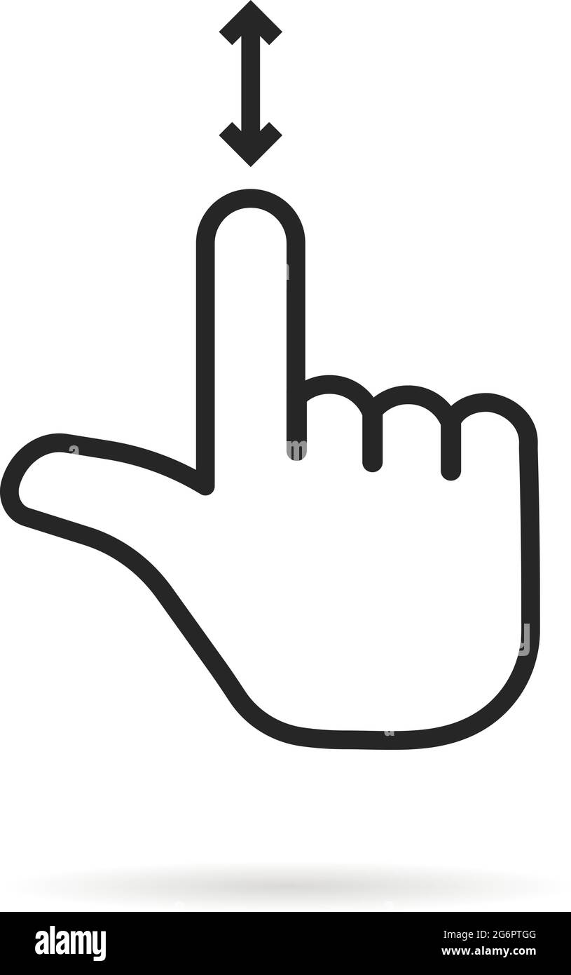 Scroll Down Hand Icon