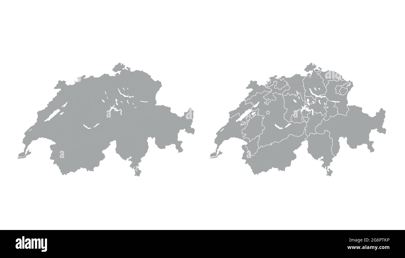 Switzerland map set outline vector illustration. Stock vector Stock ...