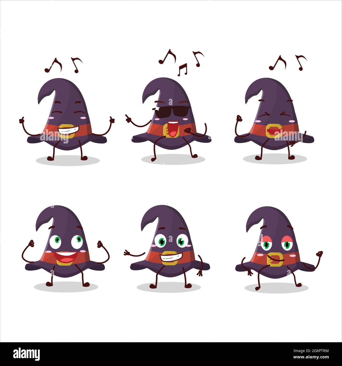 An image of witch hat dancer cartoon character enjoying the music ...