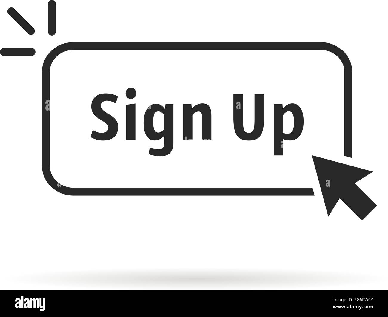 linear simple black sign up button Stock Vector Image & Art - Alamy