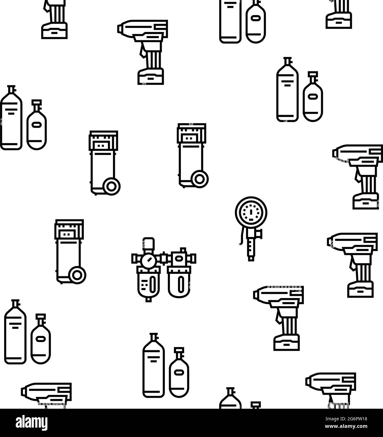 Air Compressor Tool Vector Seamless Pattern Stock Vector Image & Art ...