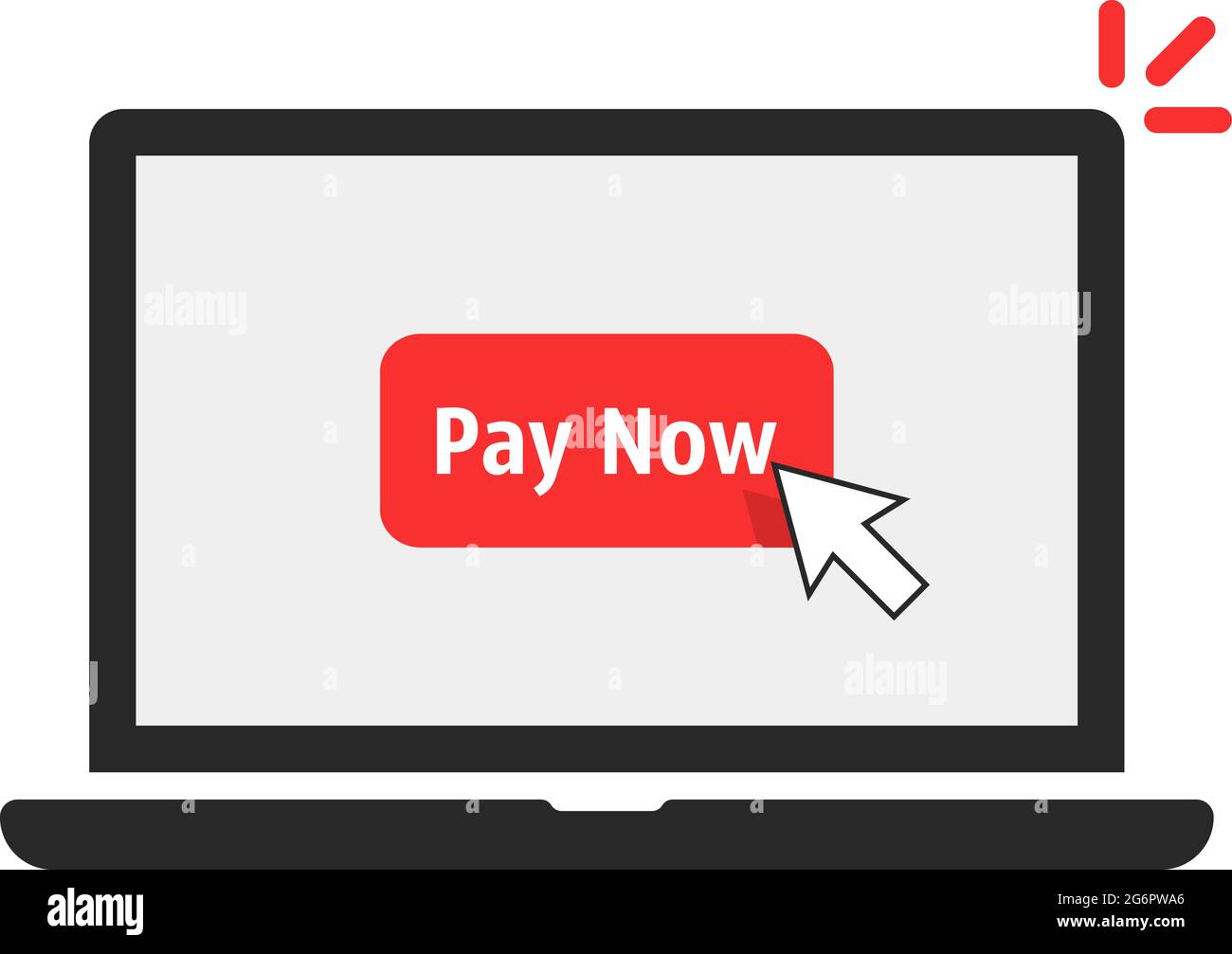 red pay now button on laptop screen Stock Vector Image & Art - Alamy