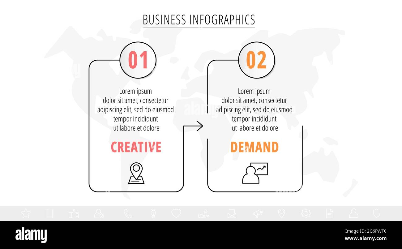 Vector infographic arrows. Business line concept of 2 options and ...
