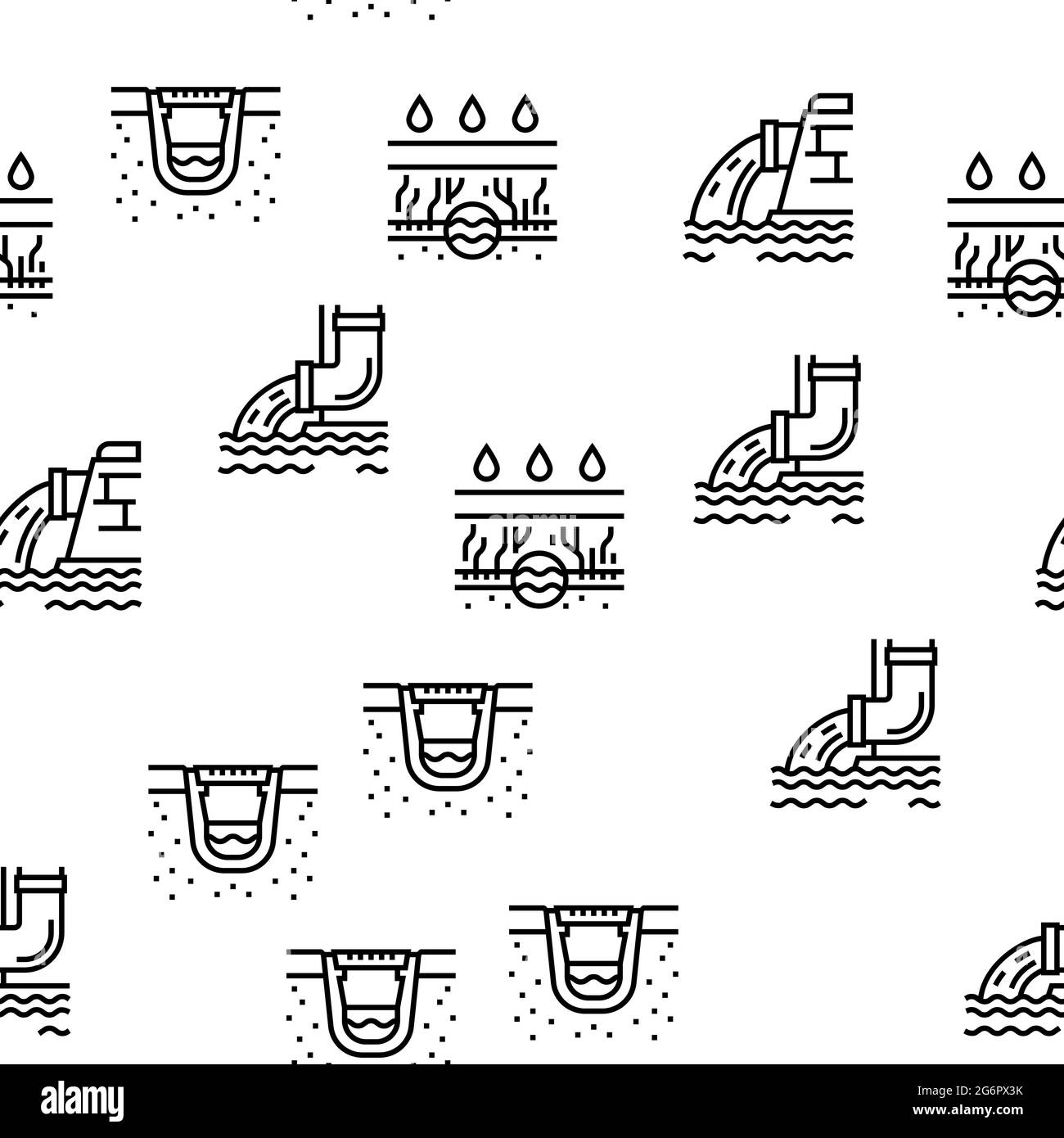Drainage Water System Vector Seamless Pattern Stock Vector Image & Art ...