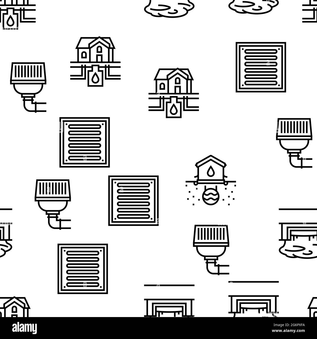 Drainage Water System Vector Seamless Pattern Stock Vector Image & Art ...