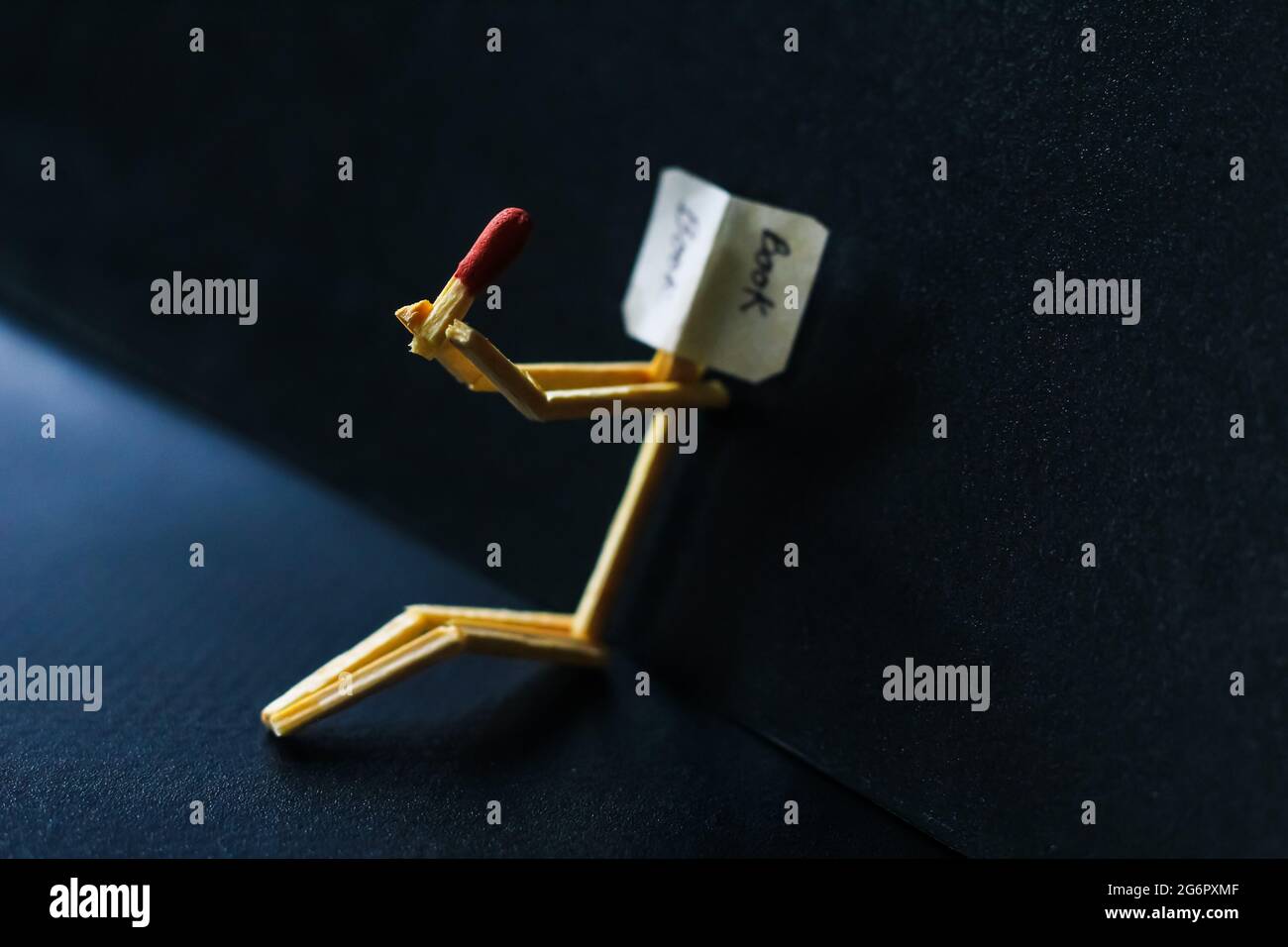 Matchstick concept and ideas. Book reading concept and ideas ...