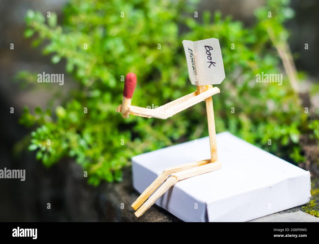 Matchstick concept and ideas. Book reading concept and ideas ...