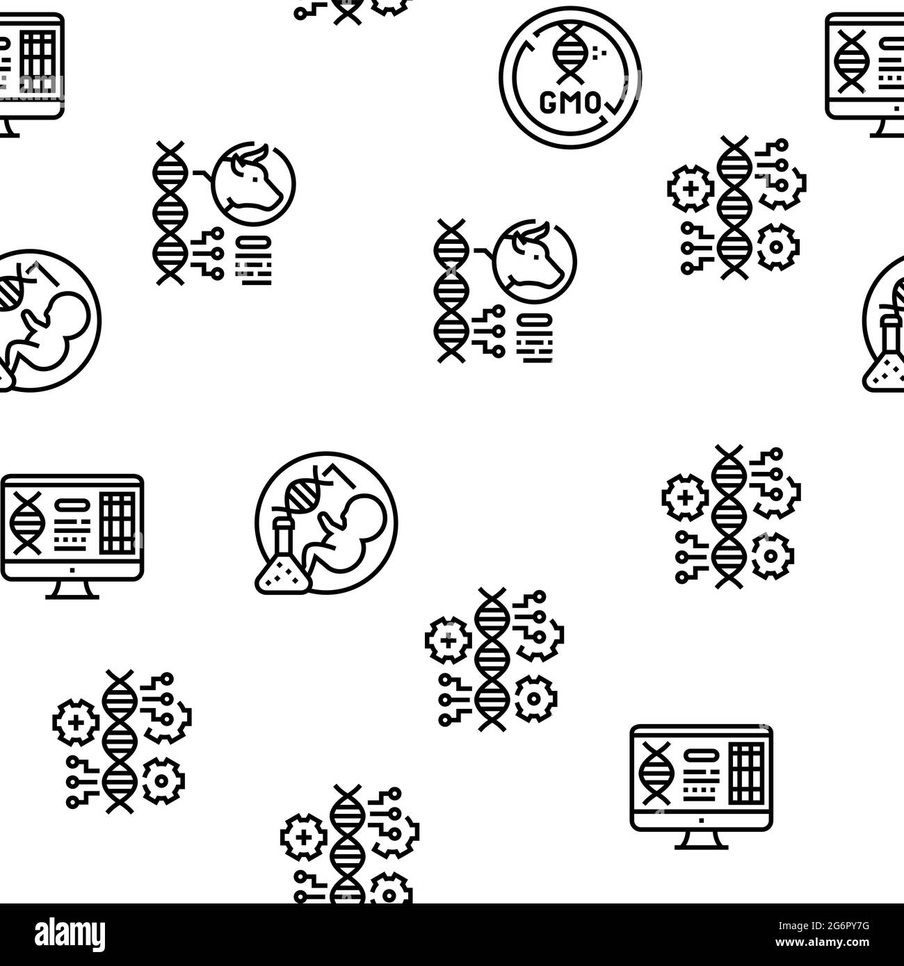Genetic Engineering Vector Seamless Pattern Stock Vector Image & Art ...