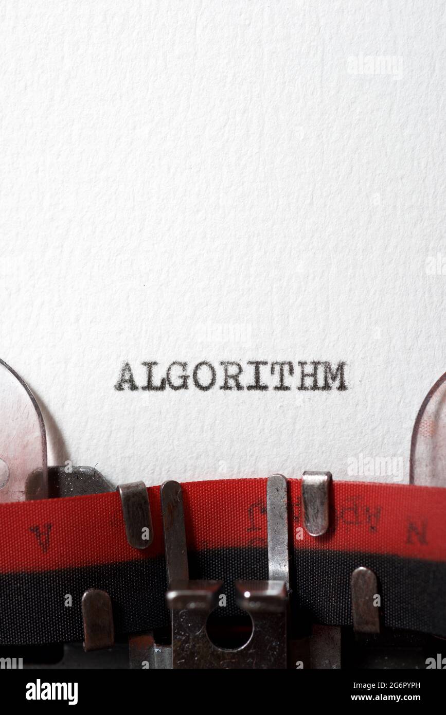 The word algorithm written with a typewriter Stock Photo - Alamy