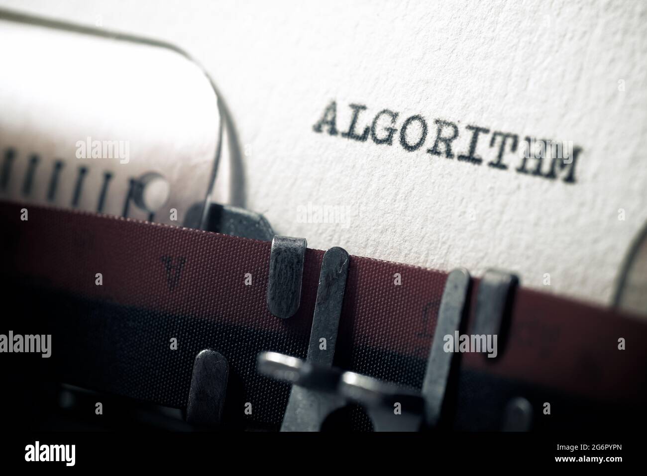 The word algorithm written with a typewriter Stock Photo - Alamy