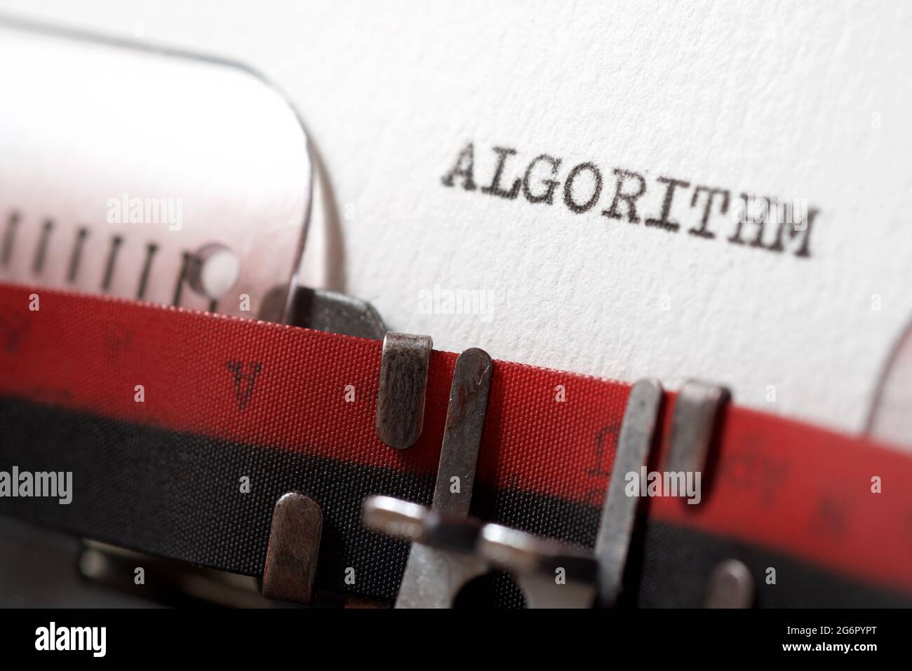 The word algorithm written with a typewriter Stock Photo - Alamy