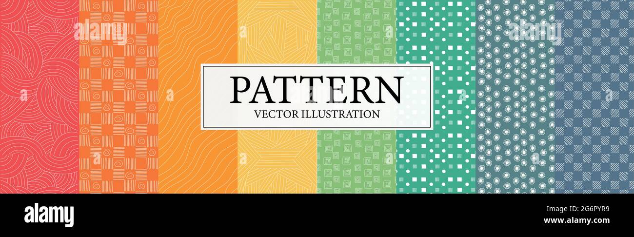 Assembly of seamless patterns, abstract shapes - Vector illustration ...