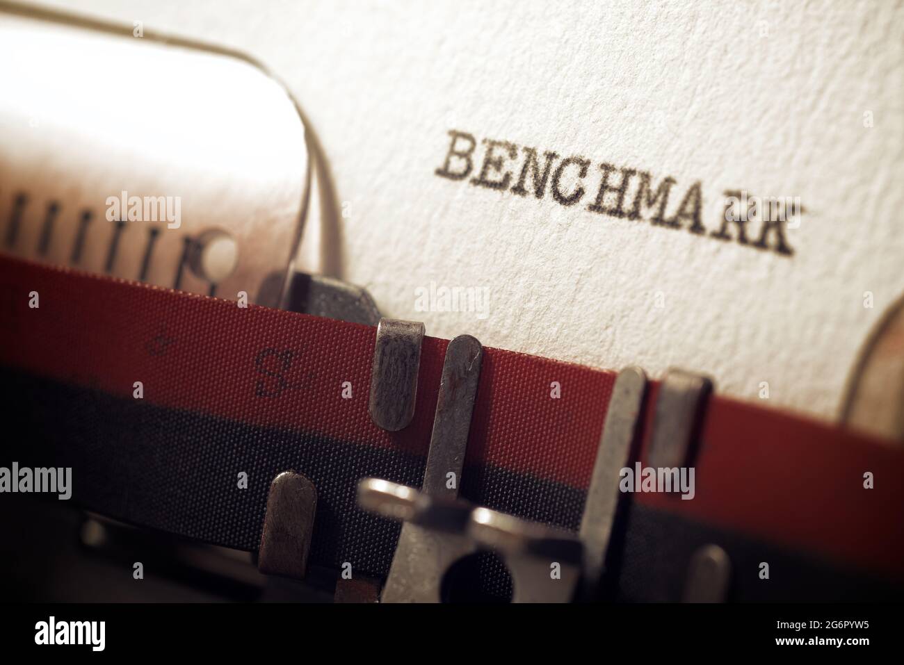 The word benchmark written with a typewriter Stock Photo - Alamy