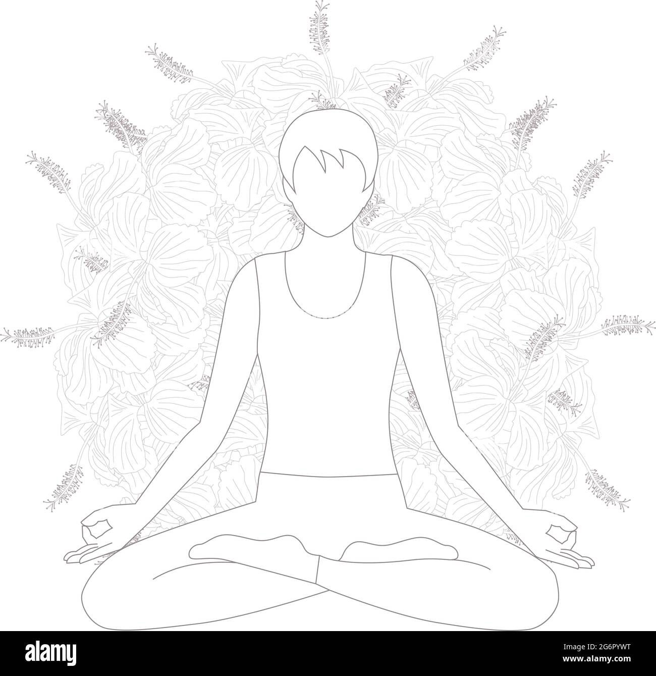 Woman meditation in lotus Stock Vector Images - Alamy