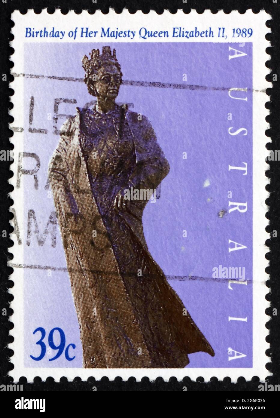 AUSTRALIA - CIRCA 1989: a stamp printed in the Australia shows Queen ...