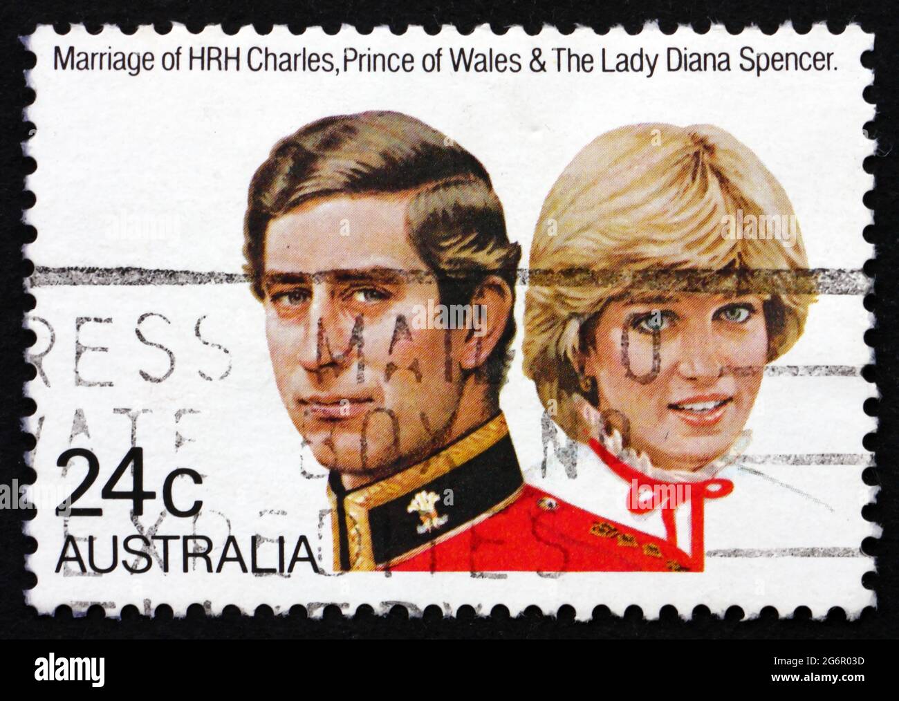 AUSTRALIA - CIRCA 1985: a stamp printed in the Australia shows Prince ...
