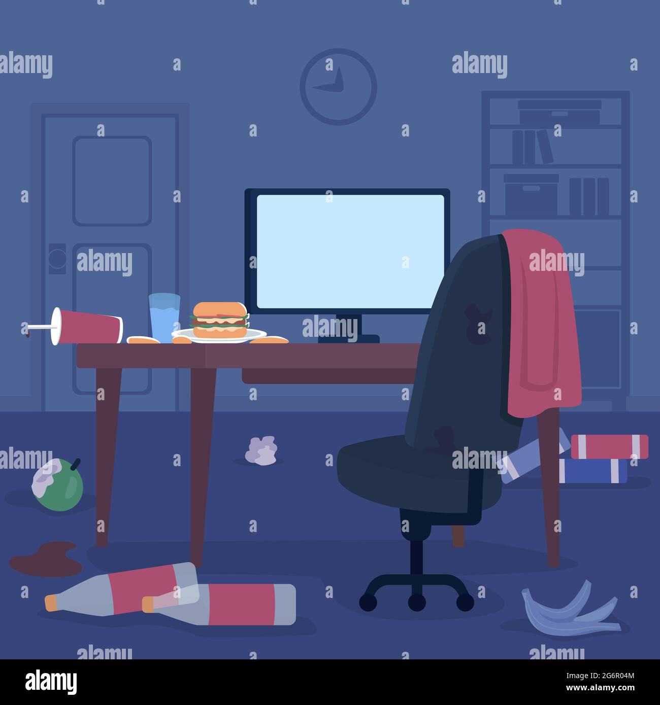 Messy bedroom flat color vector illustration Stock Vector Image & Art ...