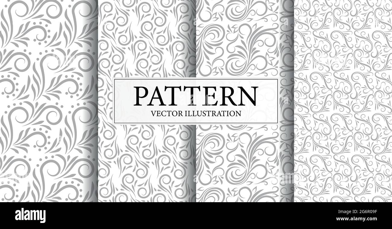 Assembly of seamless patterns, abstract shapes - Vector illustration ...