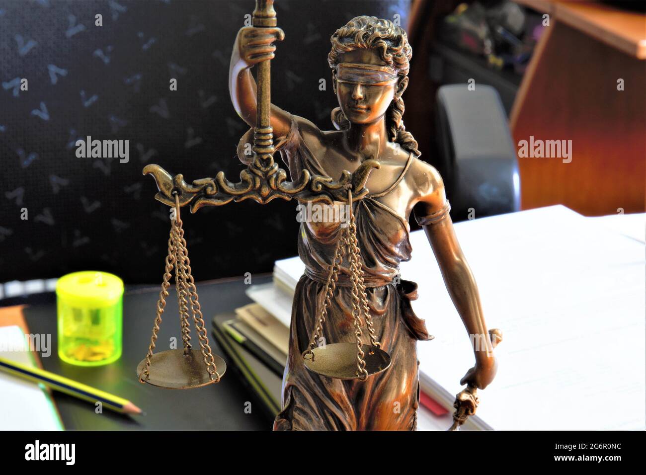 statue of justice on a black background Stock Photo - Alamy