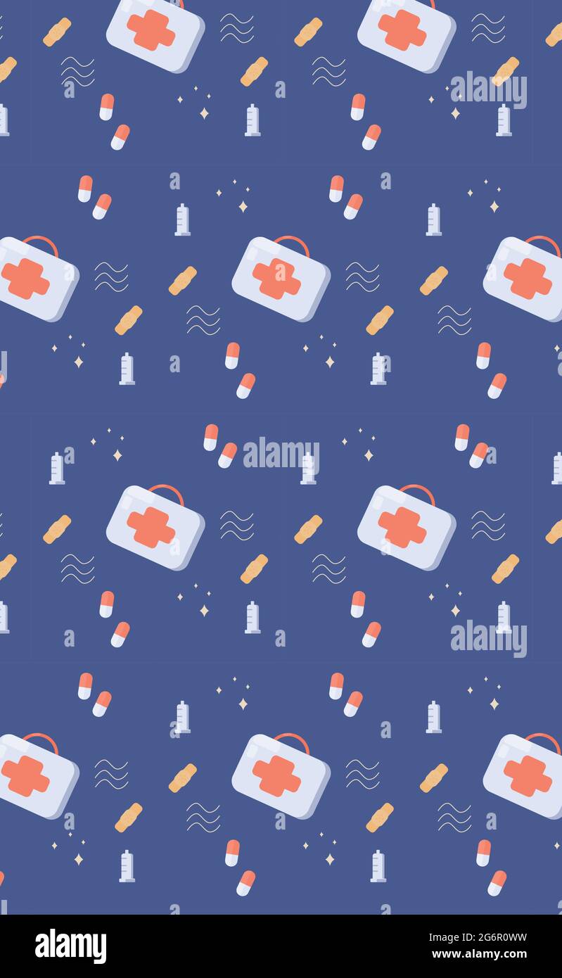 Seamless pattern, medical background with medicines - Vector ...