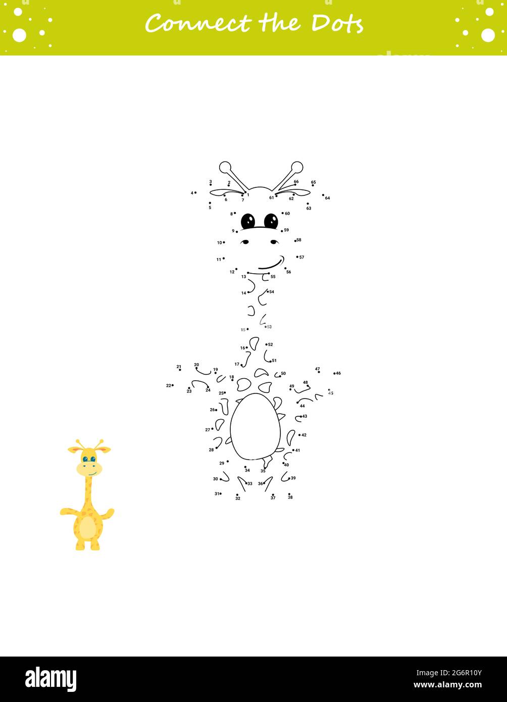 We draw a giraffe. Dot to dot. Draw a line. Game for toddler. Learning ...