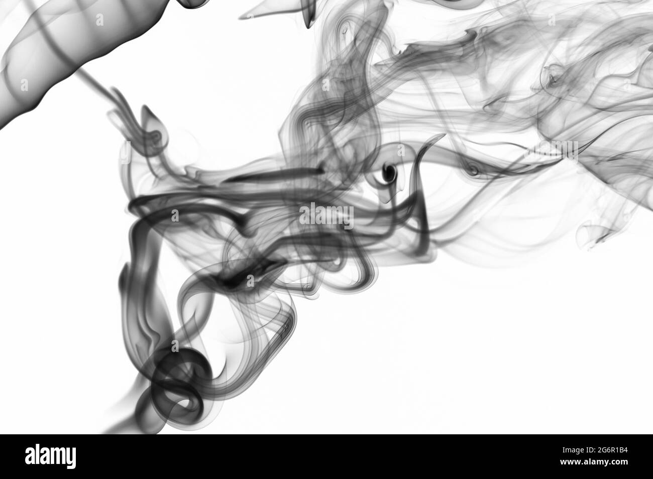 Abstract silky clean smoke background on white backdrop. Flowing ...