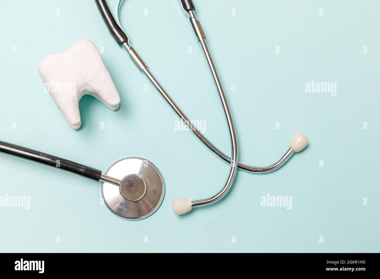 Health dental care concept. Medicine equipment stethoscope white ...
