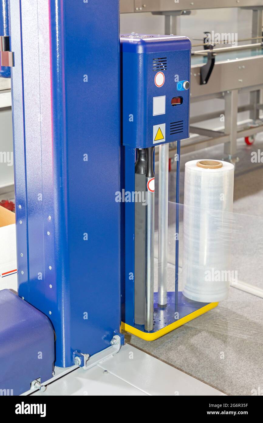 Film Wrapping Machine Rotating Turntable Packing Shipping Stock Photo ...