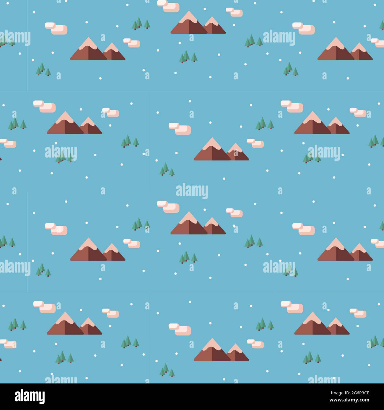 Seamless pattern, abstract background mountains and forest - Vector ...