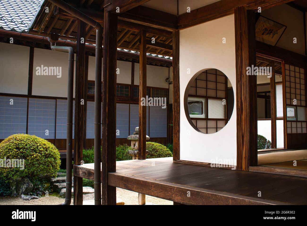 Japan, Takahashi, Raikyuji Temple, garden, Okayama Prefecture .Interior ...