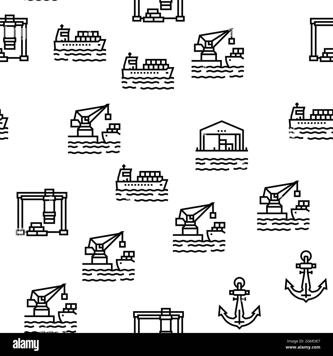 Container Port Tool Vector Seamless Pattern Stock Vector Image & Art ...