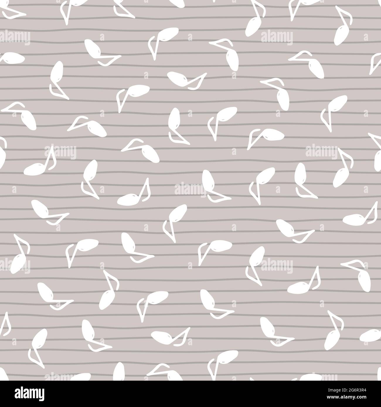 Vector grey scattered pen sketched music notes pattern with stripes 01 ...
