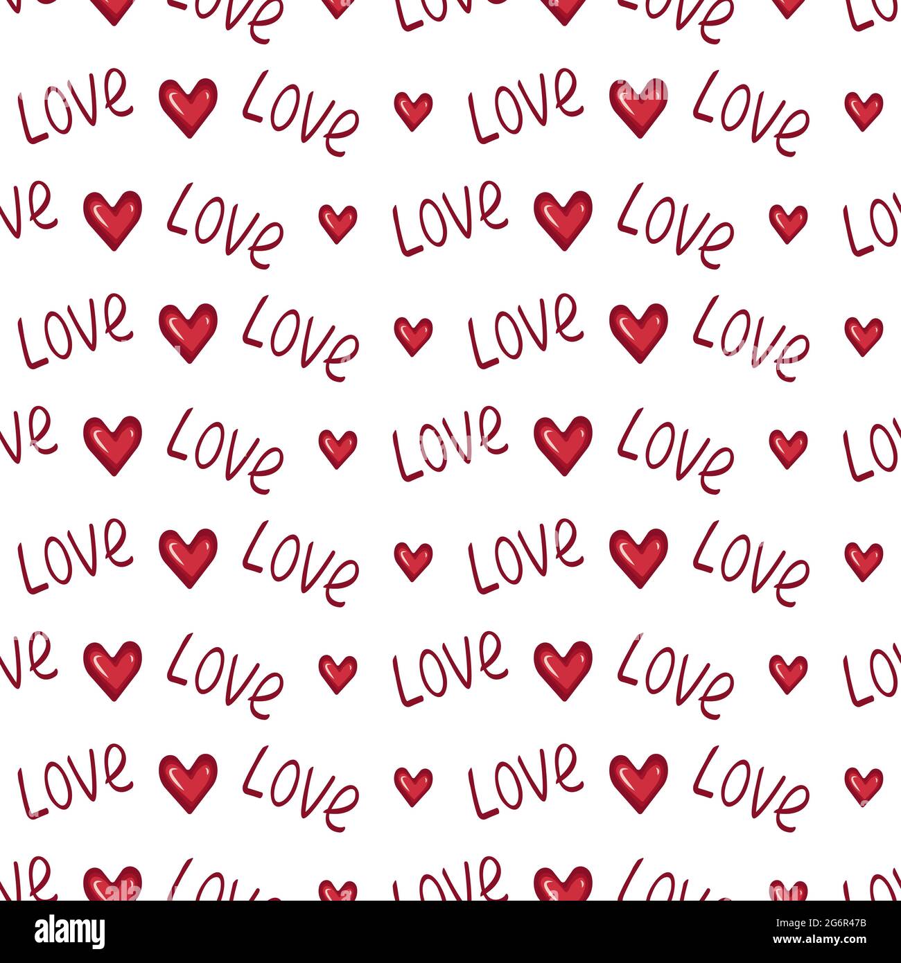 Seamless pattern with hearts and the word love Stock Vector Image & Art ...