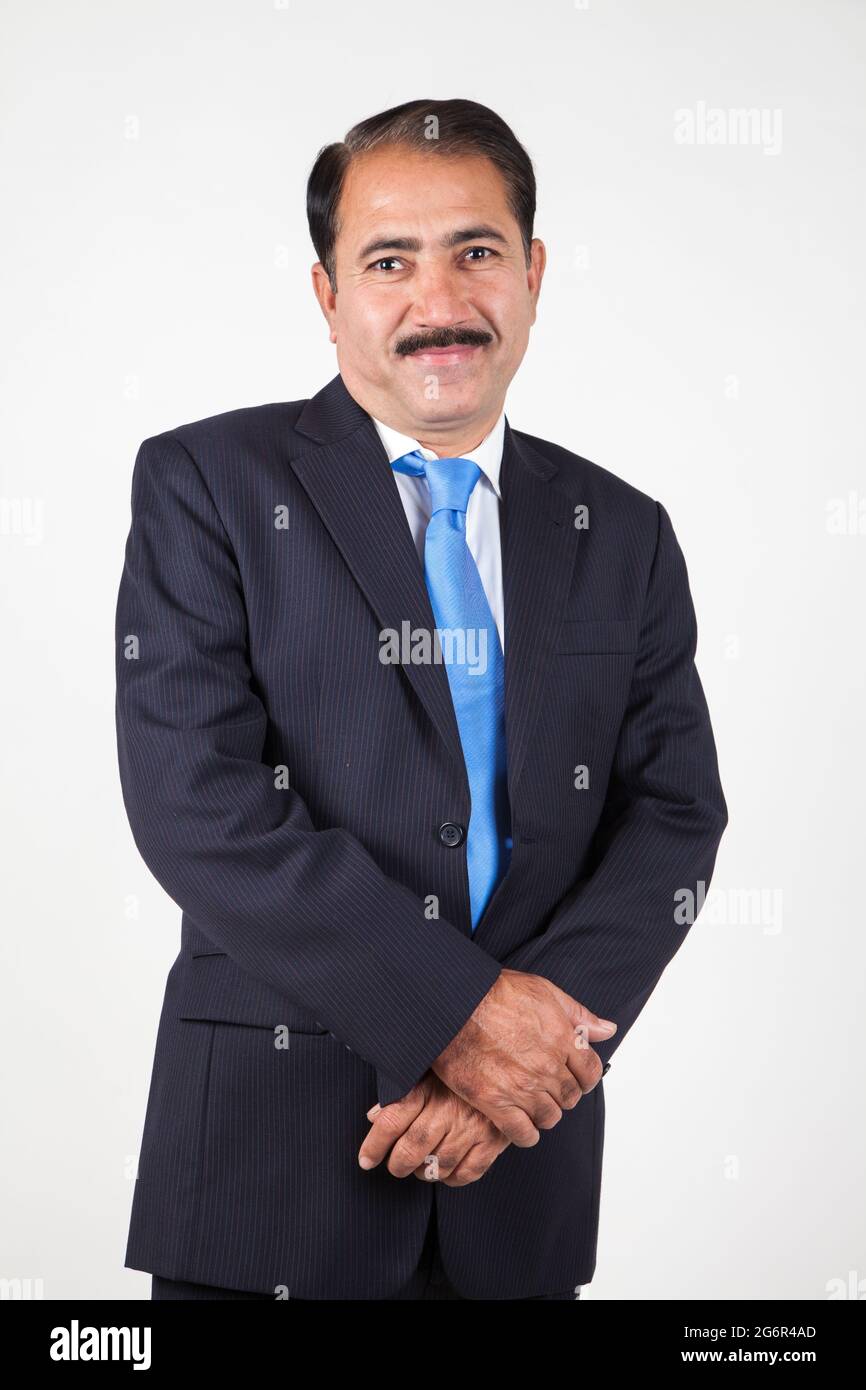 Mature senior company director CEO holding hand portrait Stock Photo ...