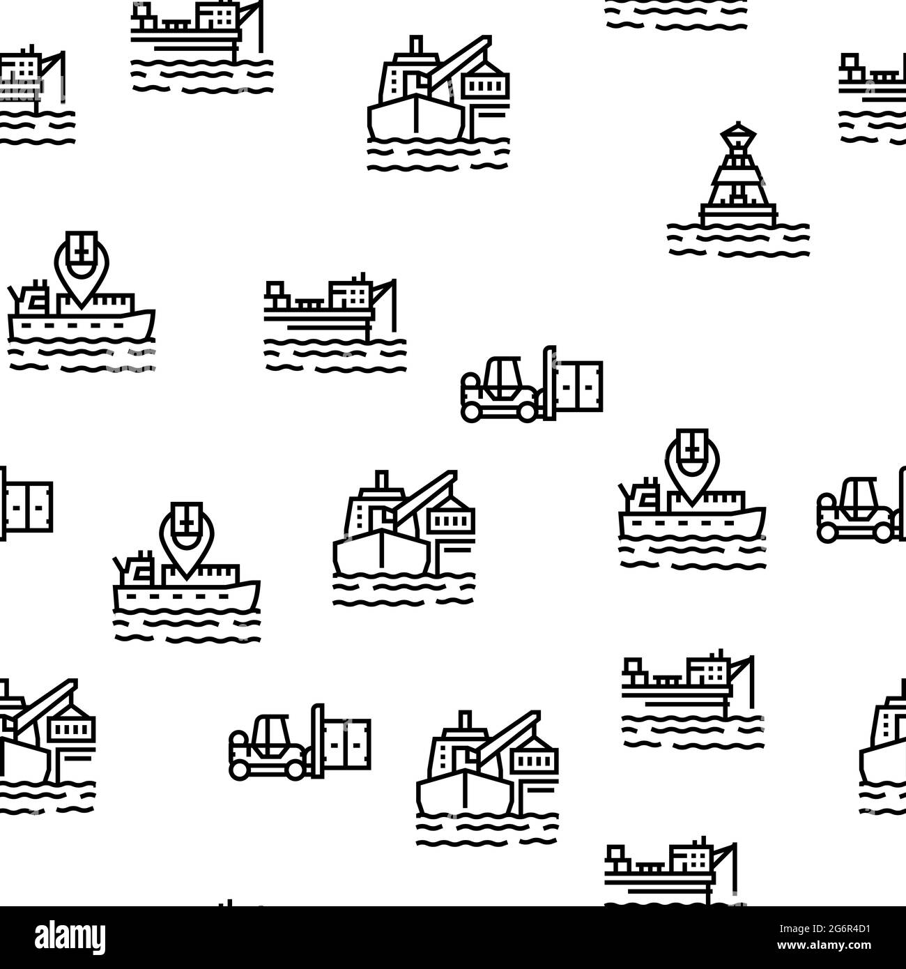 Container Port Tool Vector Seamless Pattern Stock Vector Image & Art ...