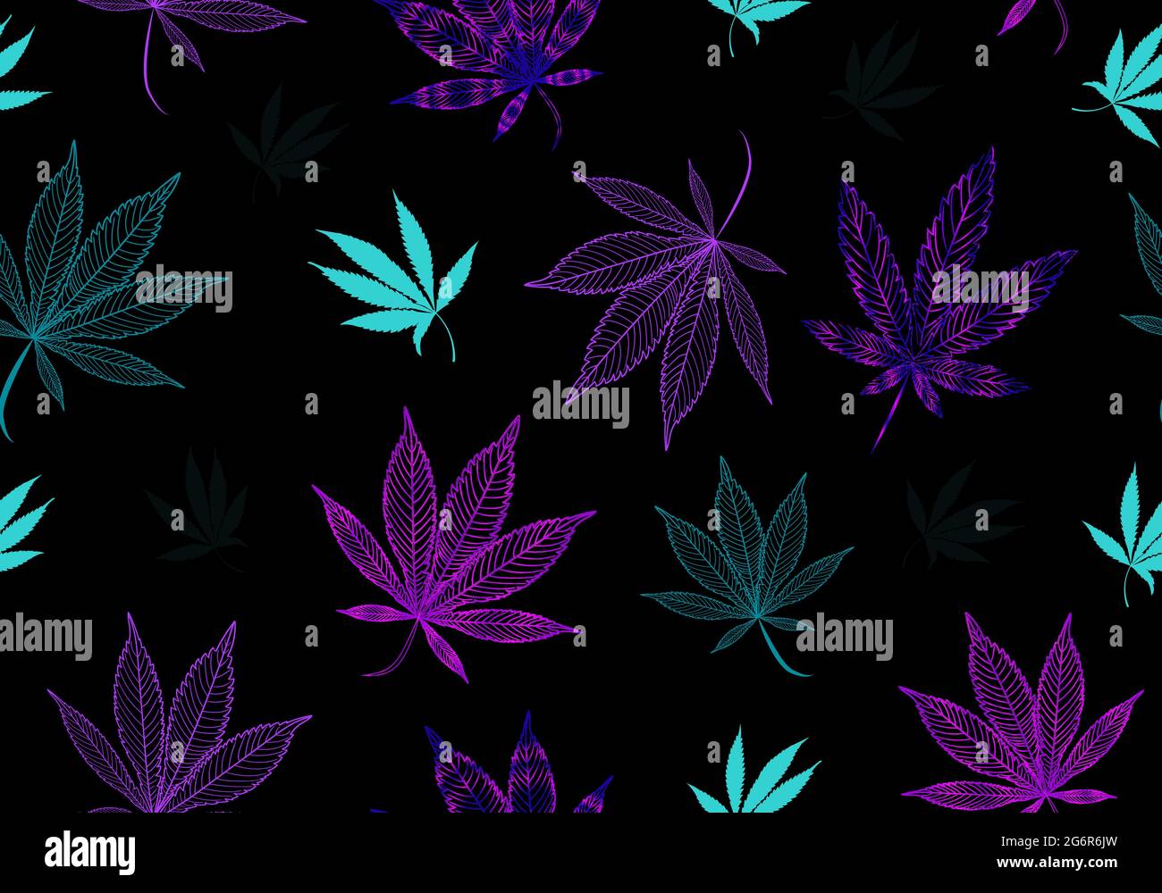 Colorful Neon Weed Backgrounds