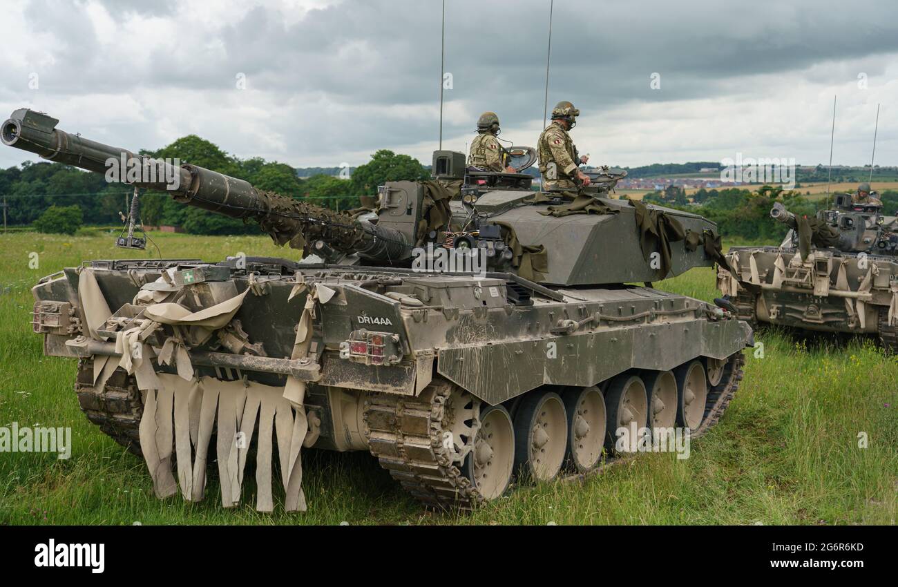 British army Challenger 2 main battle tanks on exercise, Salisbury ...