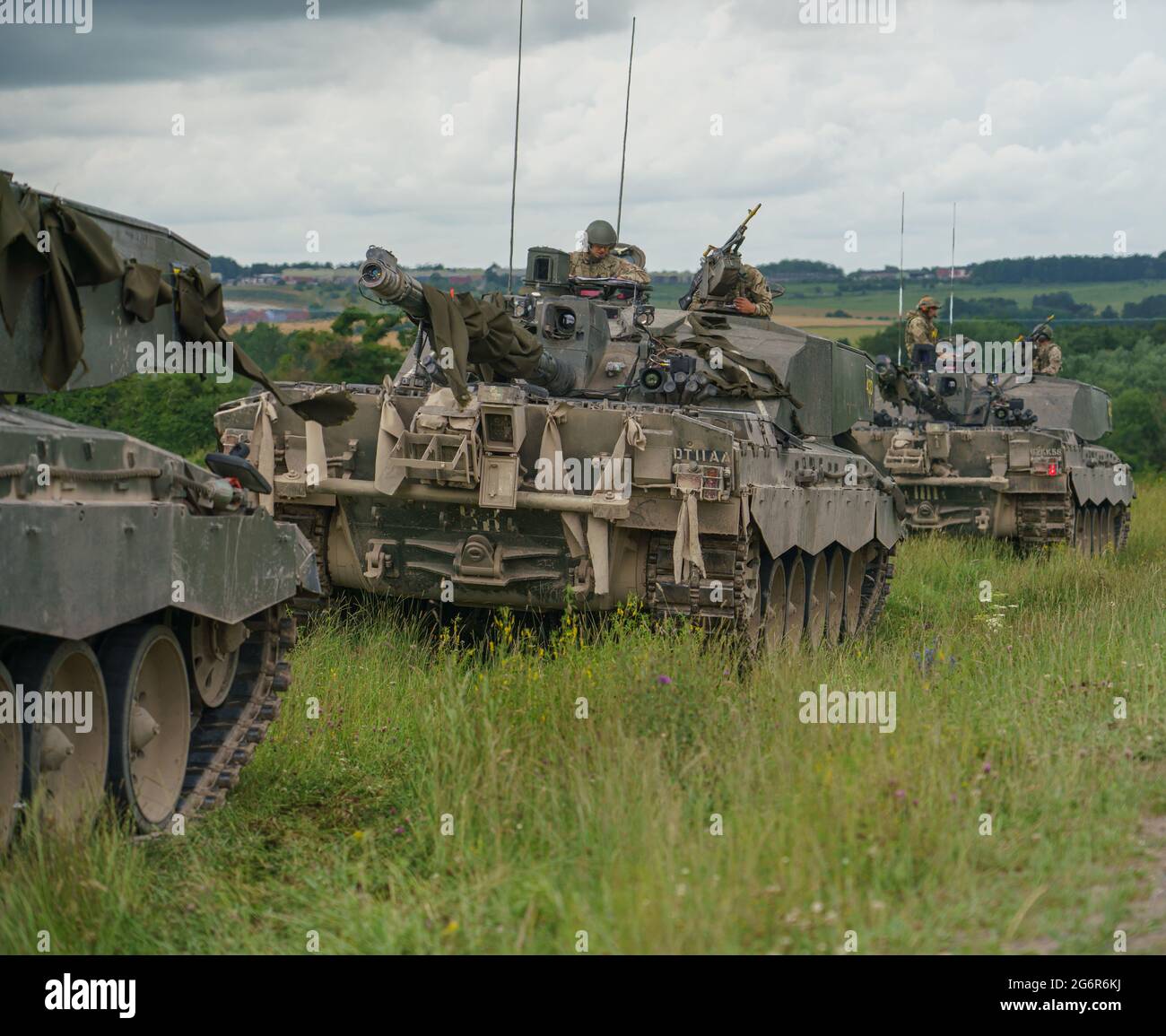 British army Challenger 2 main battle tanks on exercise, Salisbury ...