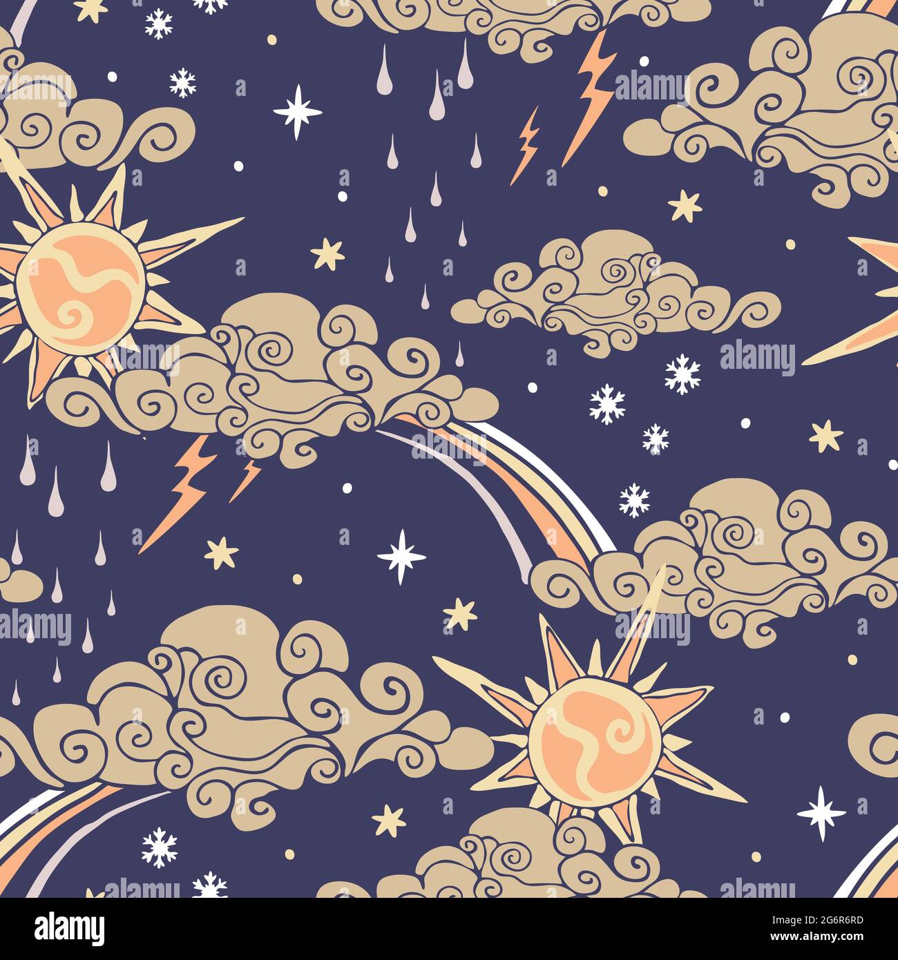 Moon on sky cloudy Stock Vector Images - Alamy