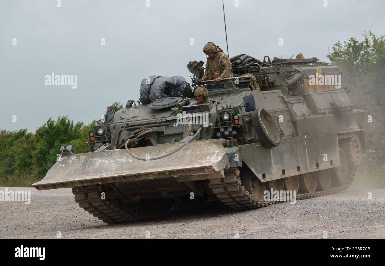 close up of a British Army Challenger Armored Repair and Recovery ...